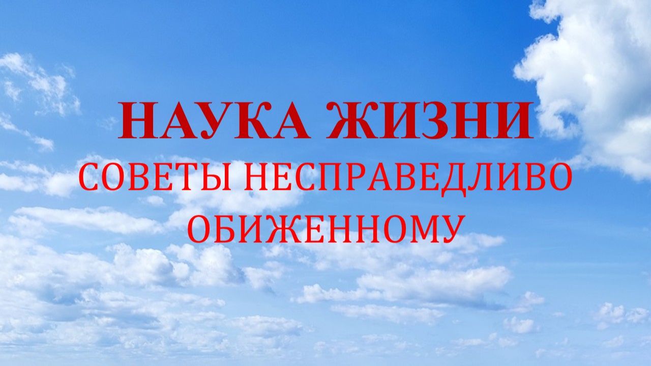 Наука жизни. Советы несправедливо обиженному.