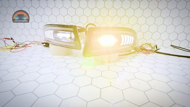 Skoda Octavia светодиодные ПТФ с тюнинг эффектом