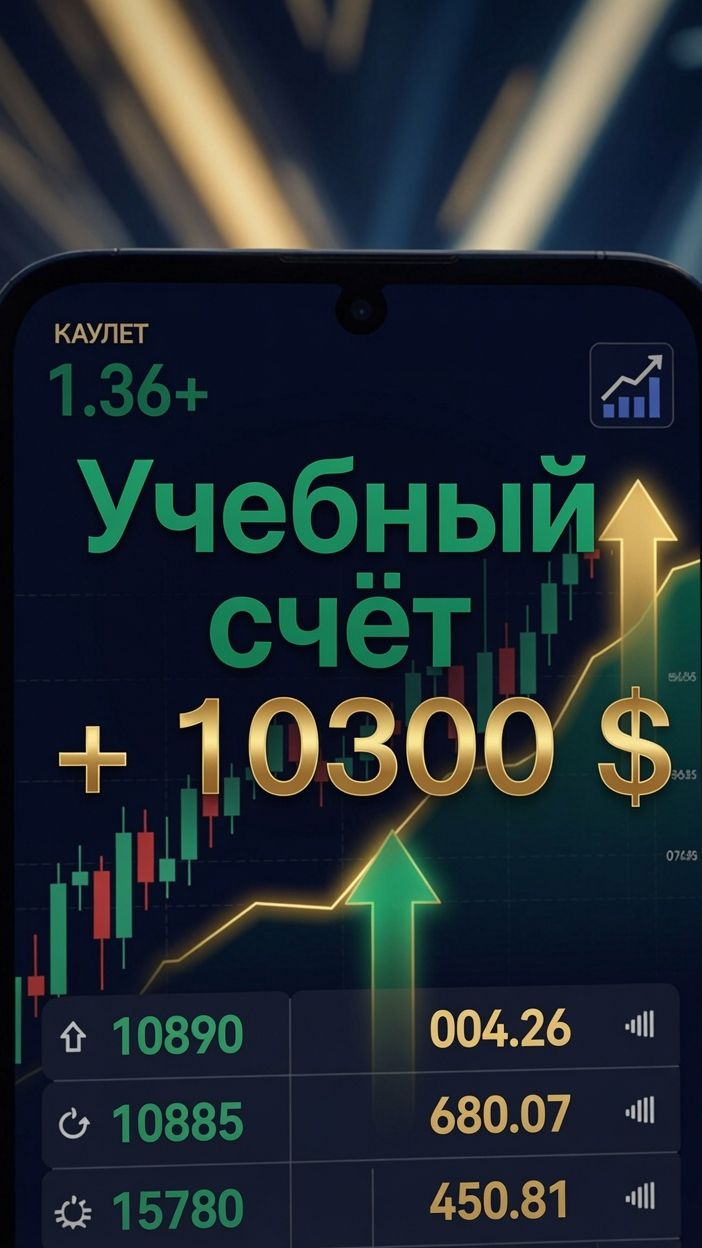 "Учебный счёт". +10300 плавающая прибыль.