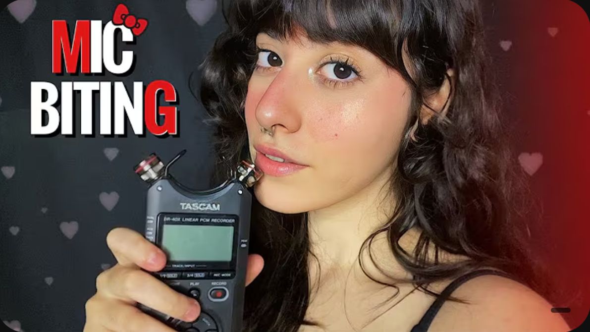 ASMR Звуки рта и движения рук на TASCAM DR-40x (покусывание микрофона)