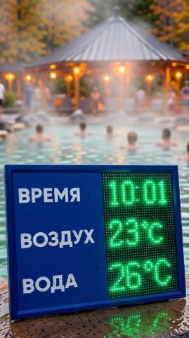 Табло для бассейна Время-Воздух-Вода 530*690мм уличное ledmig.ru