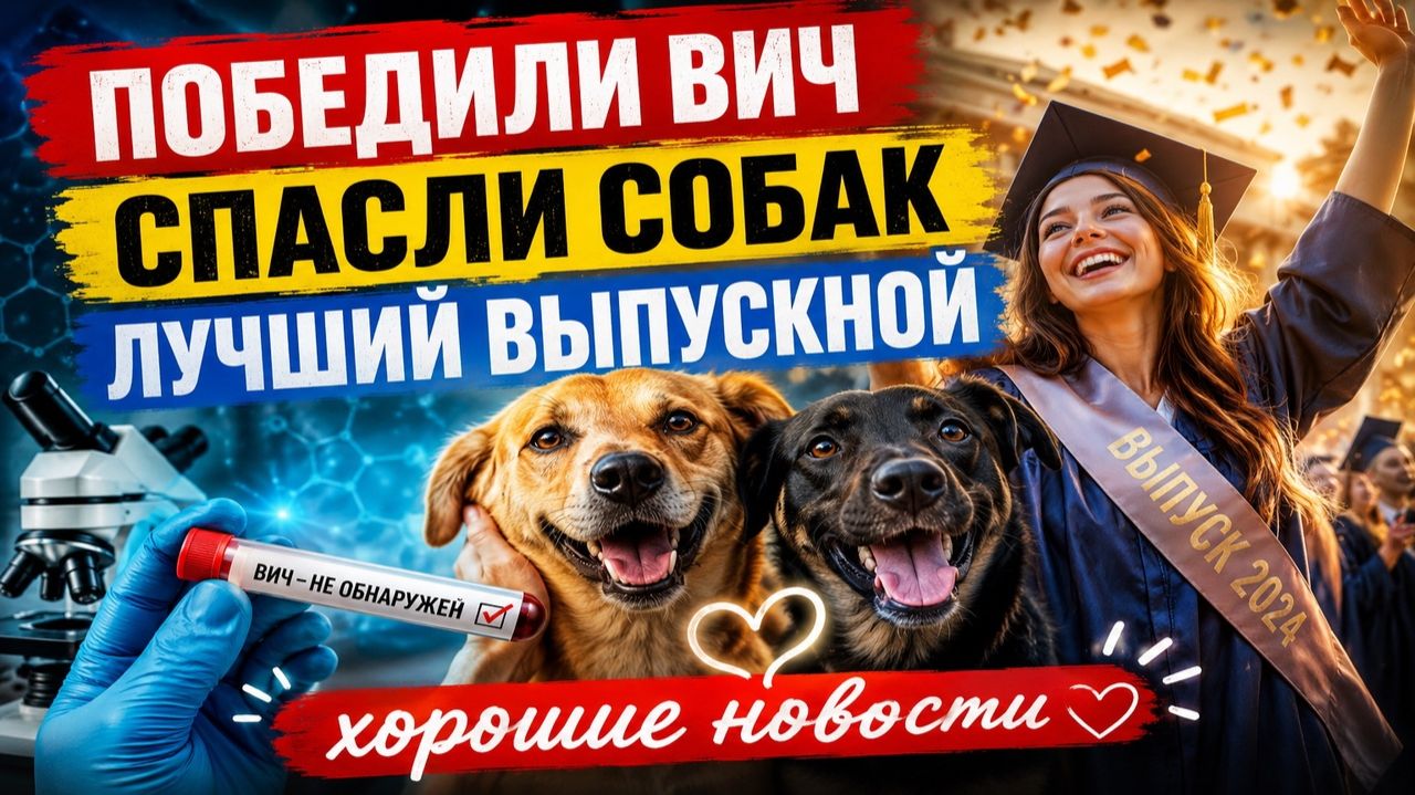 Лазарев приехал к школьникам, ВИЧ почти победили, собаки в Корее, успех дирижера | ХОРОШИЕ НОВОСТИ