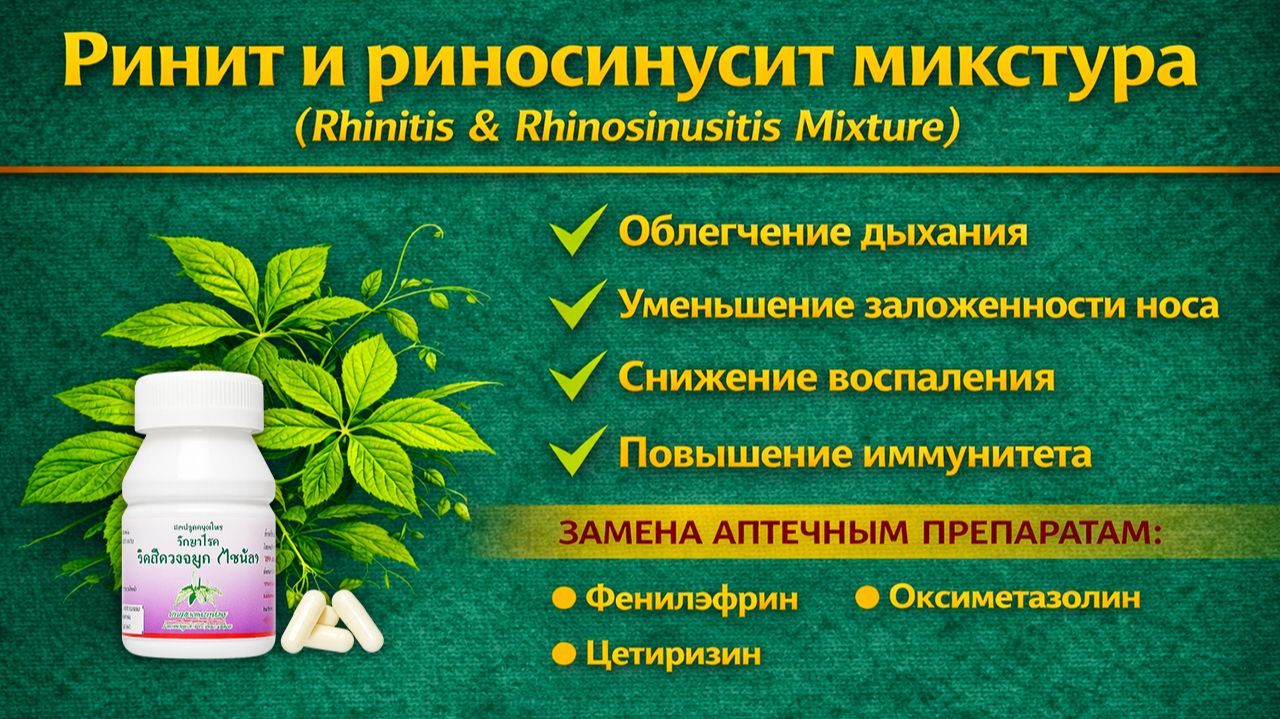 Ринит и риносинусит микстура (Rhinitis & Rhinosinusitis Mixture) капсулы