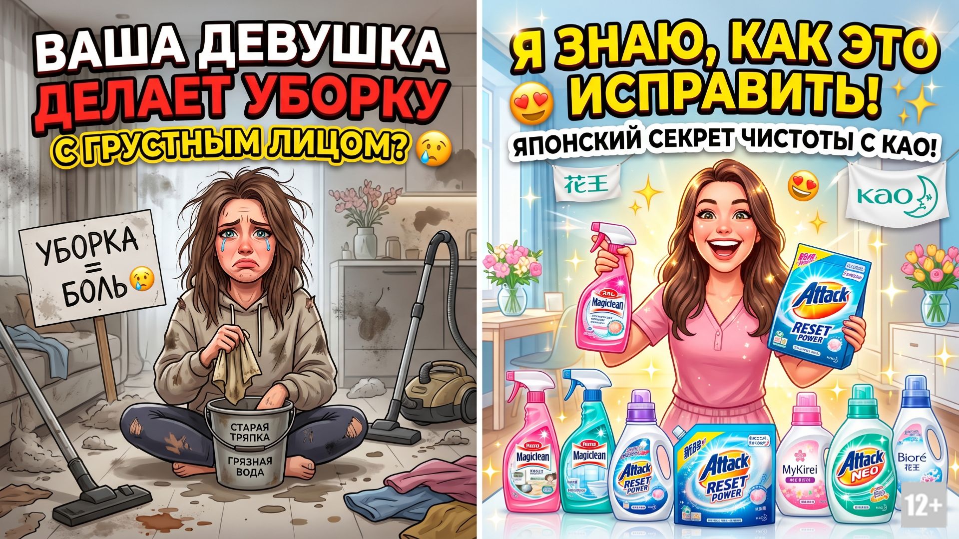 ВАША ДЕВУШКА ДЕЛАЕТ УБОРКУ С ГРУСТНЫМ ВЫРАЖЕНИЕМ ЛИЦА? Я знаю, как это исправить! #mygt_home