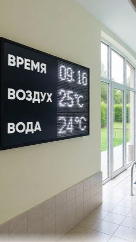 Табло для бассейна температура воды и воздуха для помещения  ledmig.ru