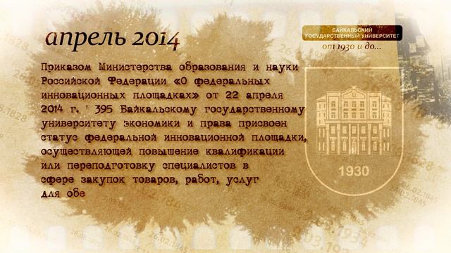 История БГУ (2014 год)