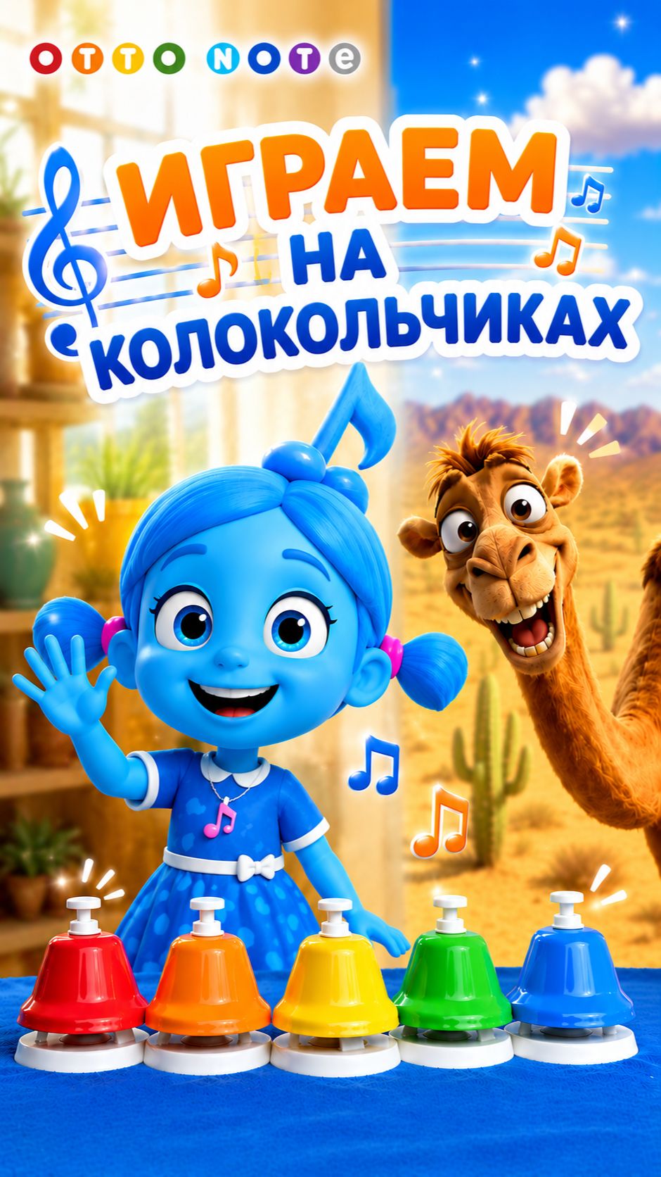 🔔 Песня про верблюда на цветных колокольчиках 🎵