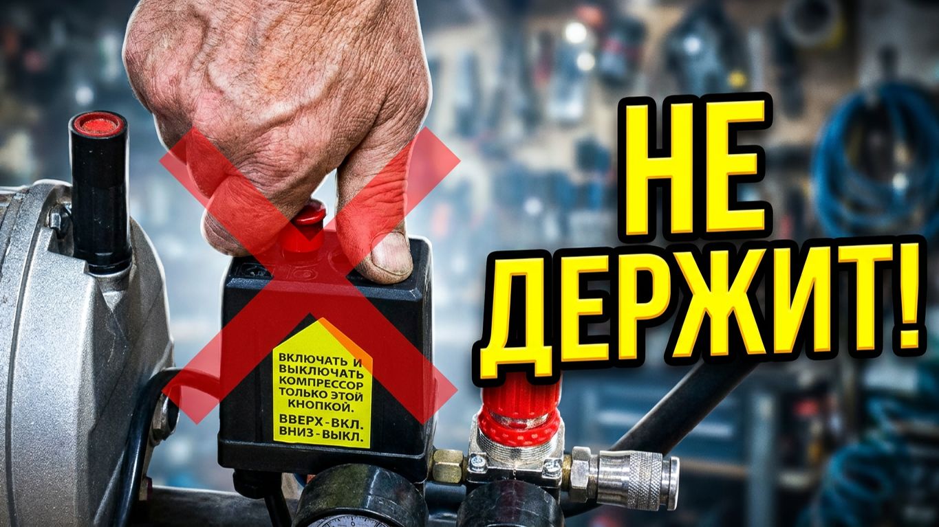 Не фиксируется кнопка на компрессоре.