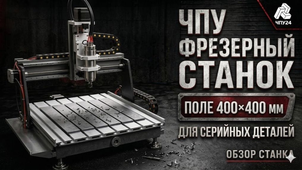 ЧПУ фрезерный станок, 400х400мм поле. ЧПУ24