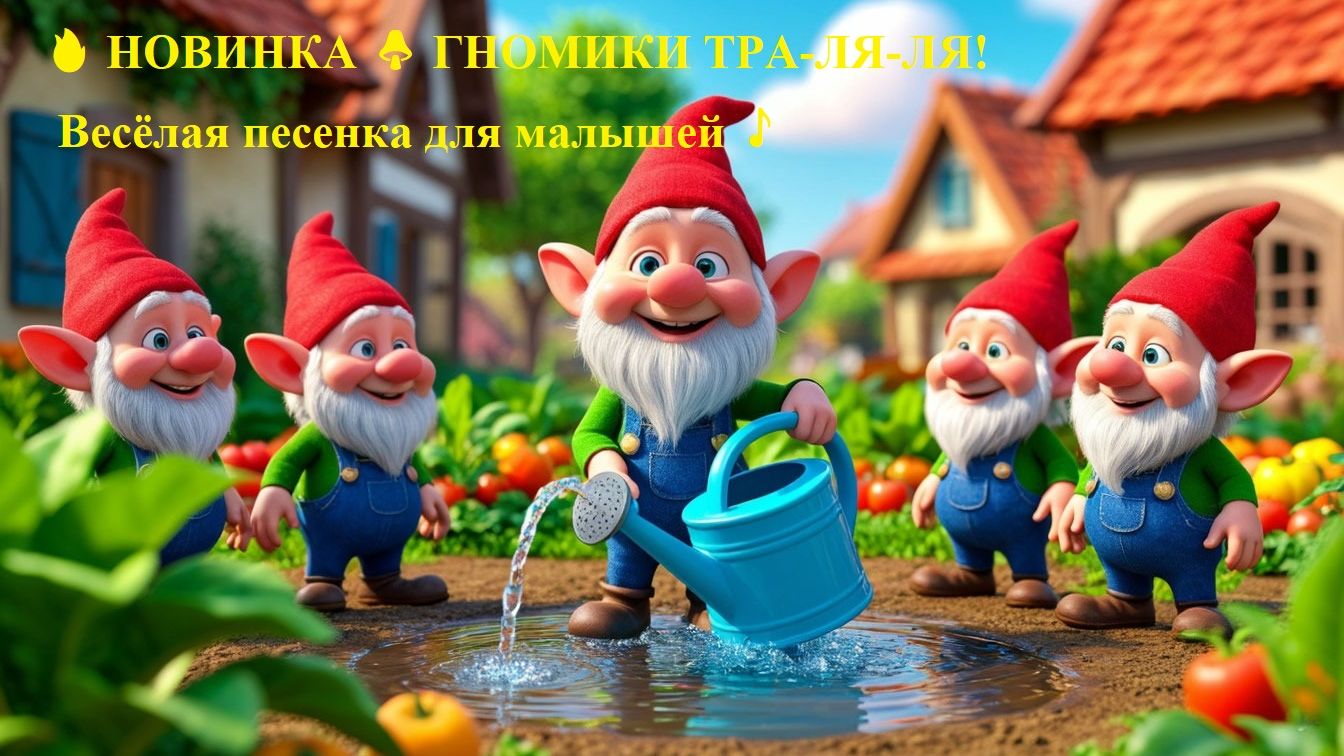 🔥 НОВИНКА 🍄 ГНОМИКИ ТРА-ЛЯ-ЛЯ! Весёлая песенка для малышей 🎵
