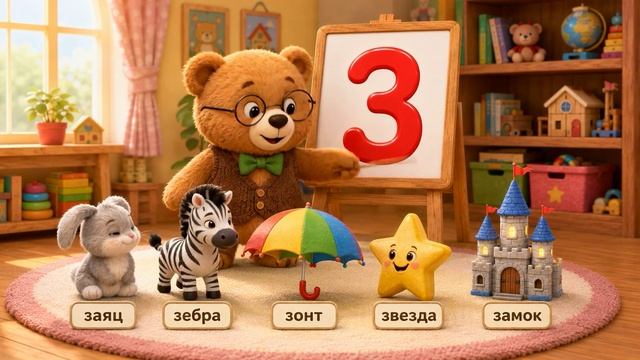 Учим букву З | Мишка учит алфавит | Развивающая песенка для малышей