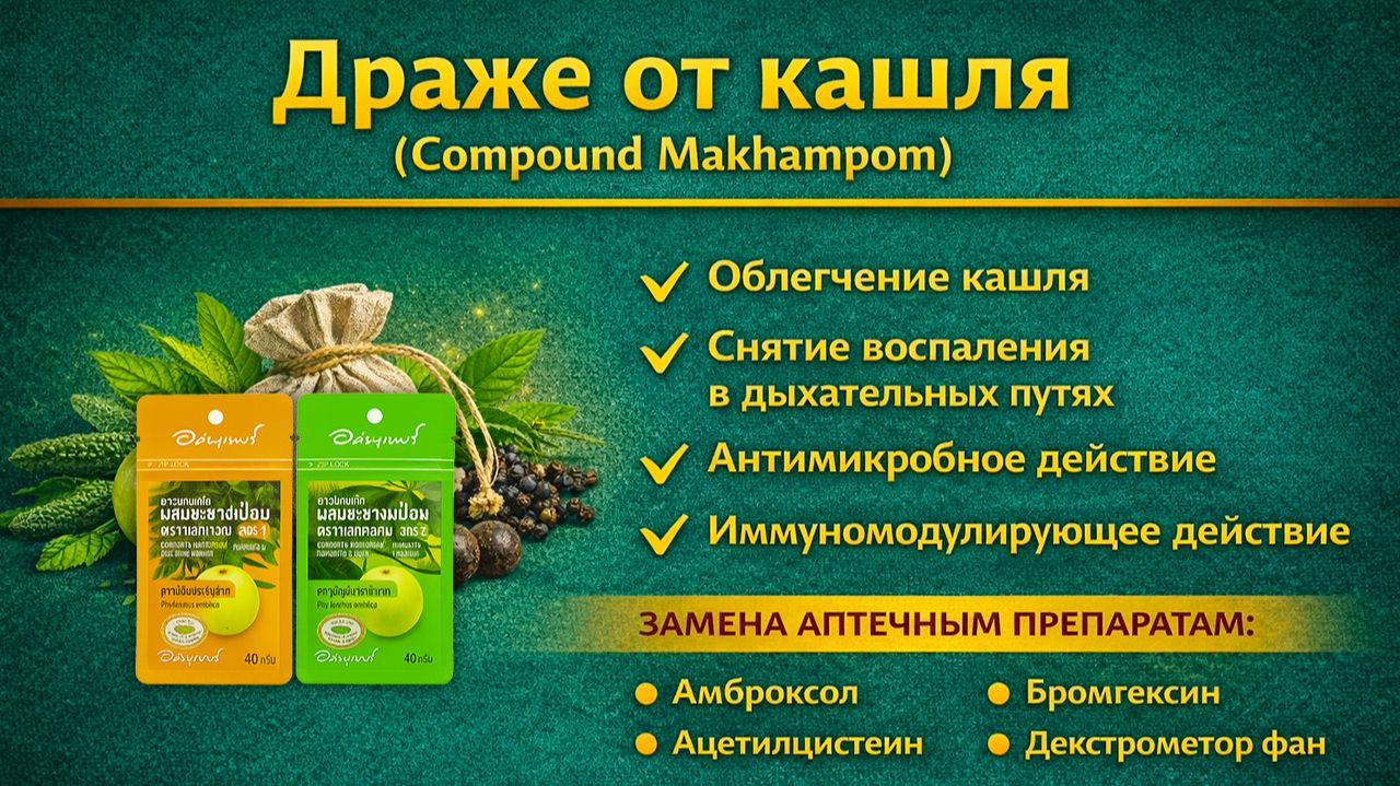Драже от кашля (Compound Makhampom)