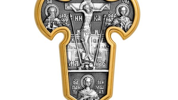 Крест «Распятие. Архангел Михаил» серебро 925 проба (арт. 101.004)