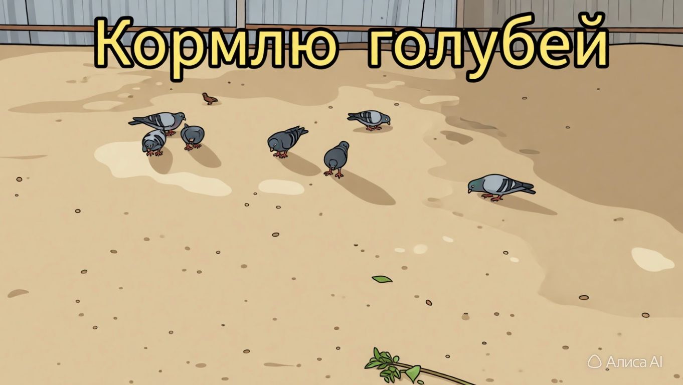 Кормлю голубей без комментариев, чтобы вы могли расслабиться и послушать звуки природы.