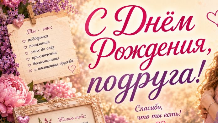 С Днём Рождения, Подруга! 🎂 Скачать бесплатно музыкальную открытку | Красивое поздравление
