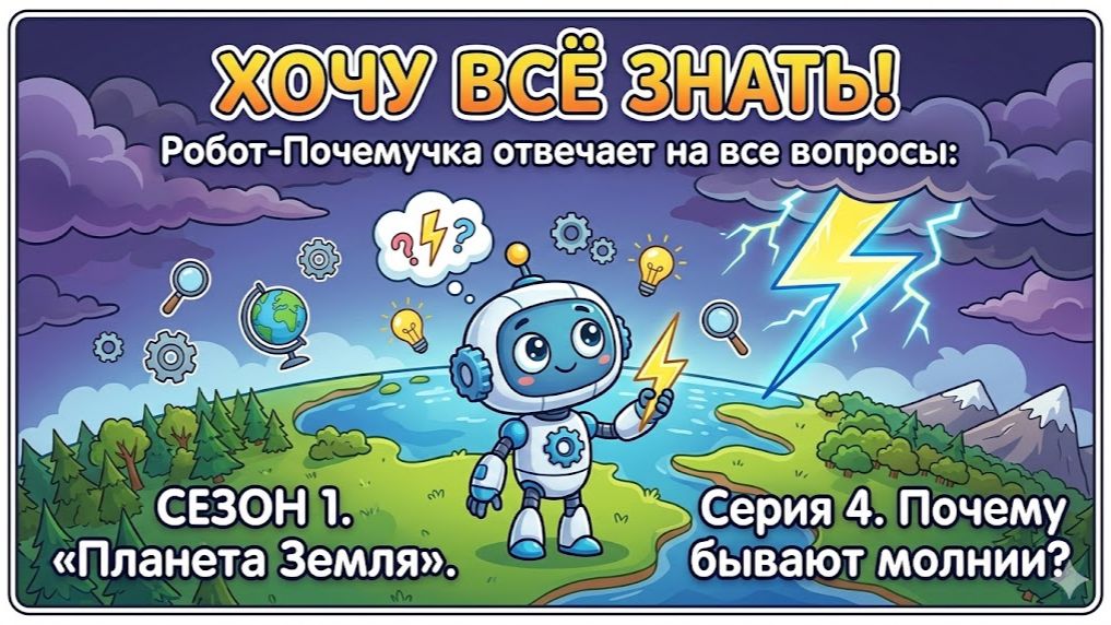Хочу всё знать! Робот-Почемучка отвечает на все вопросы: Серия 4. Почему бывают молнии?4