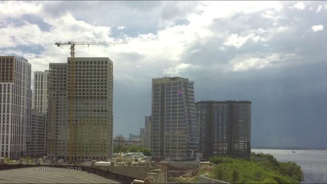 Новый жилой комплекс на берегу Волги / 7 июня 2026 г / ЖК Грин Ривер / TimeLapse / Самара / Russia