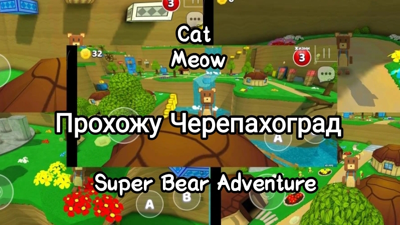 Прохождение черепахограда в Super Bear Adventur Cat Meow