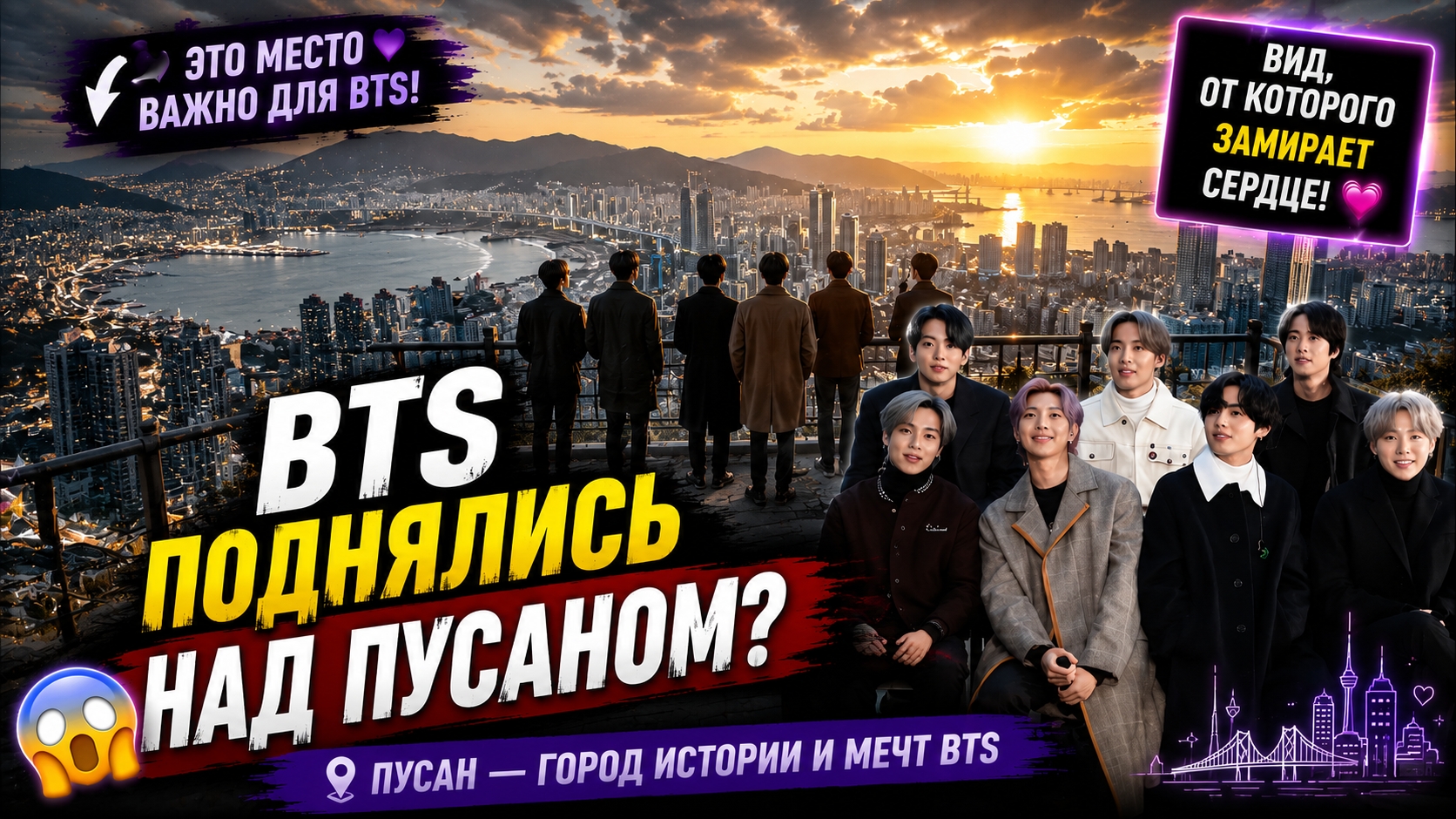 😱🏙️ BTS на вершине Пусана — Арми хотят увидеть это место!