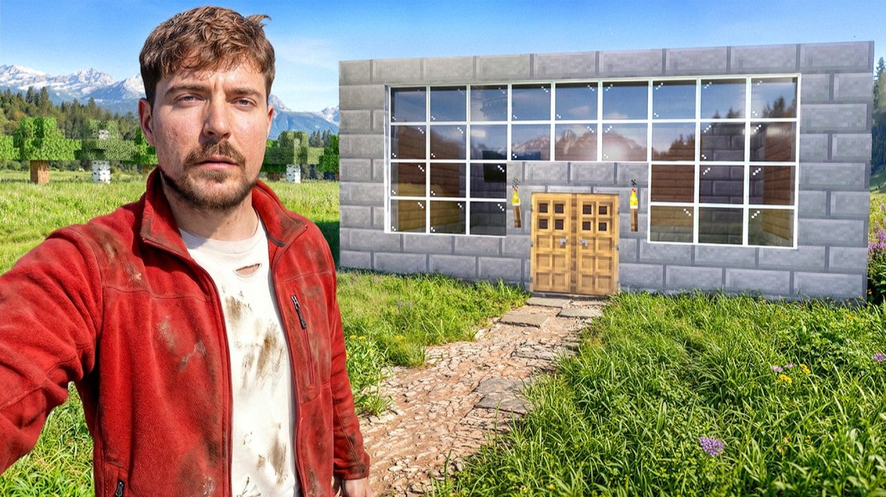 Мистер Бист на русском. Выжил 100 дней в реалистичном Minecraft. MrBeast