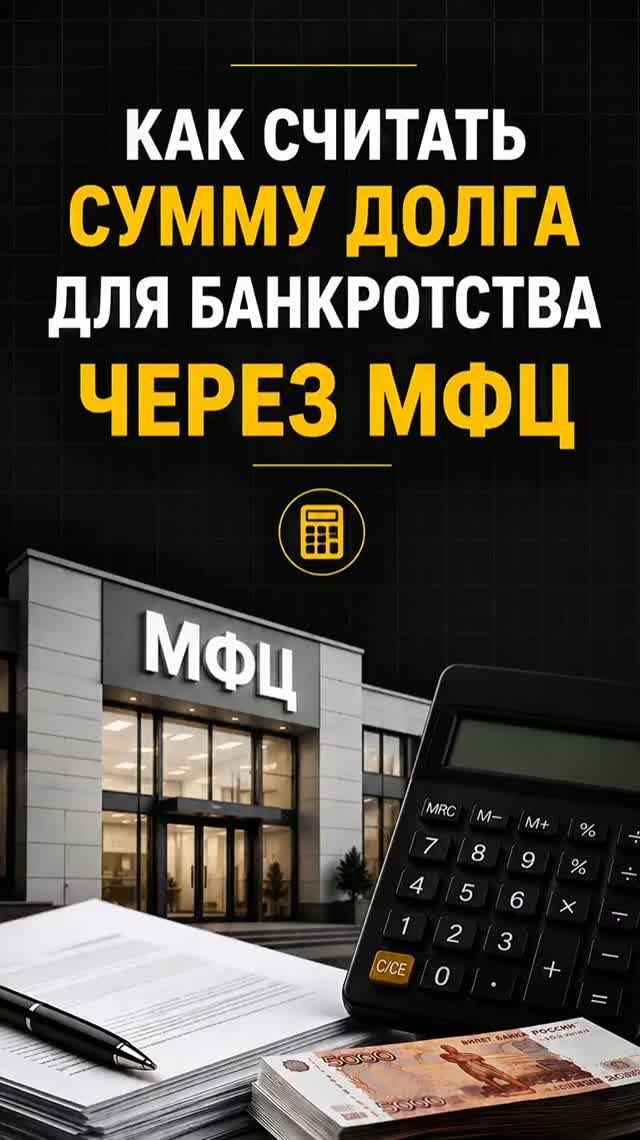 Как считать сумму долга для банкротства через МФЦ  #небытьдолжником #банкротствофизическихлиц