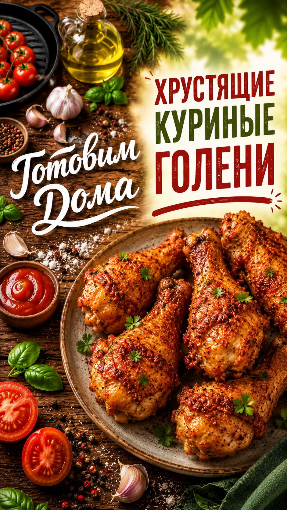 🍗 Готовим дома: Хрустящие куриные голени