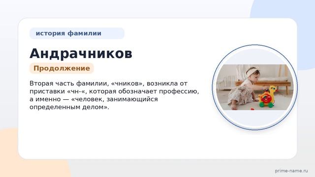 Фамилия Андрачников: происхождение, значение и склонение