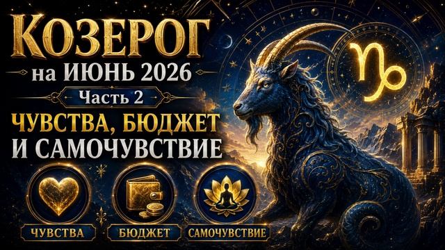 КОЗЕРОГ на ИЮНЬ 2026. Часть 2 — Чувства, бюджет и самочувствие
