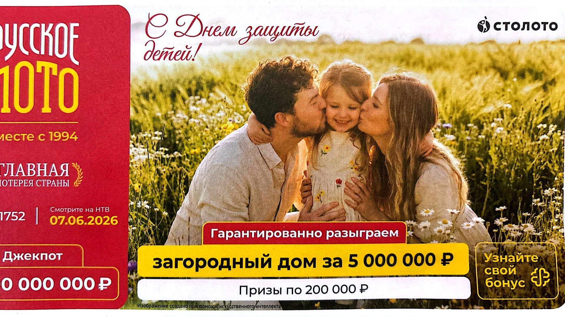 КУПИЛ 3 БИЛЕТА, "Русское лото 07.06.26 тираж № 1752 от Столото" #57