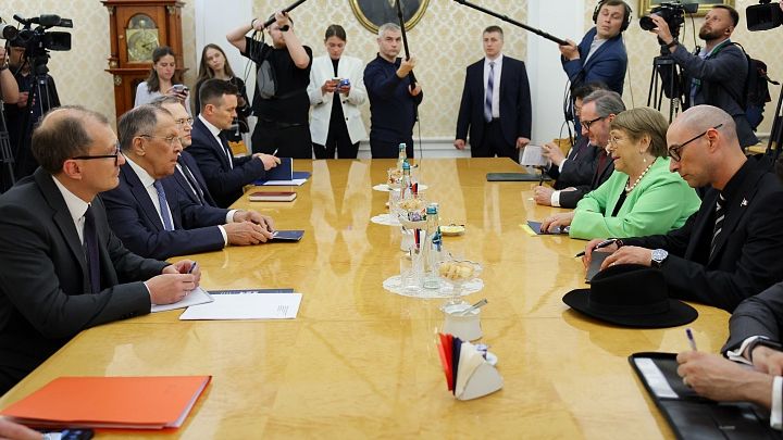 Министр С.В.Лавров с кандидатом на пост Генерального секретаря ООН М.Бачелет, Москва, 8 июня 2026