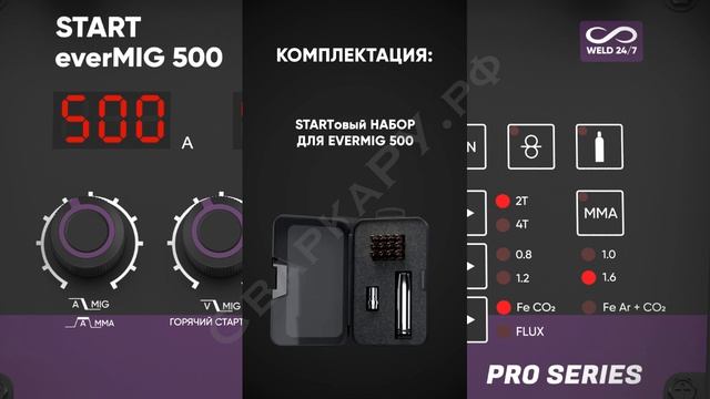 Полуавтомат для MIG:MAG сварки Старт everMIG 500 Комплектация