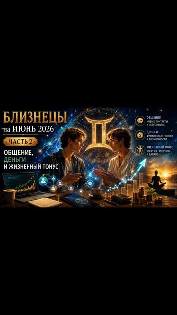 БЛИЗНЕЦЫ на ИЮНЬ 2026. Часть 2 — Общение, деньги и жизненный тонус