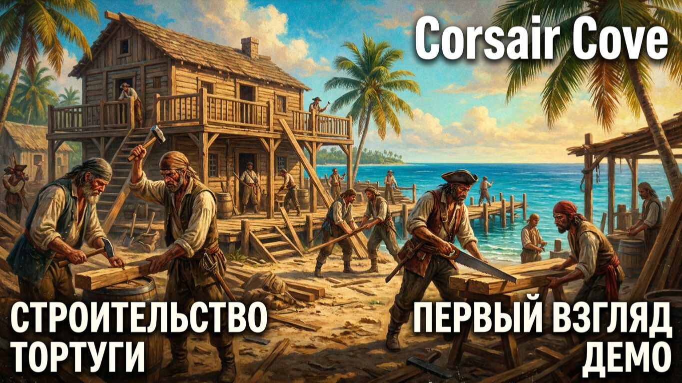 СТРОИТЕЛЬСТВО ТОРТУГИ - Corsair Cove ДЕМО🕹Первый взгляд, обзор геймплей