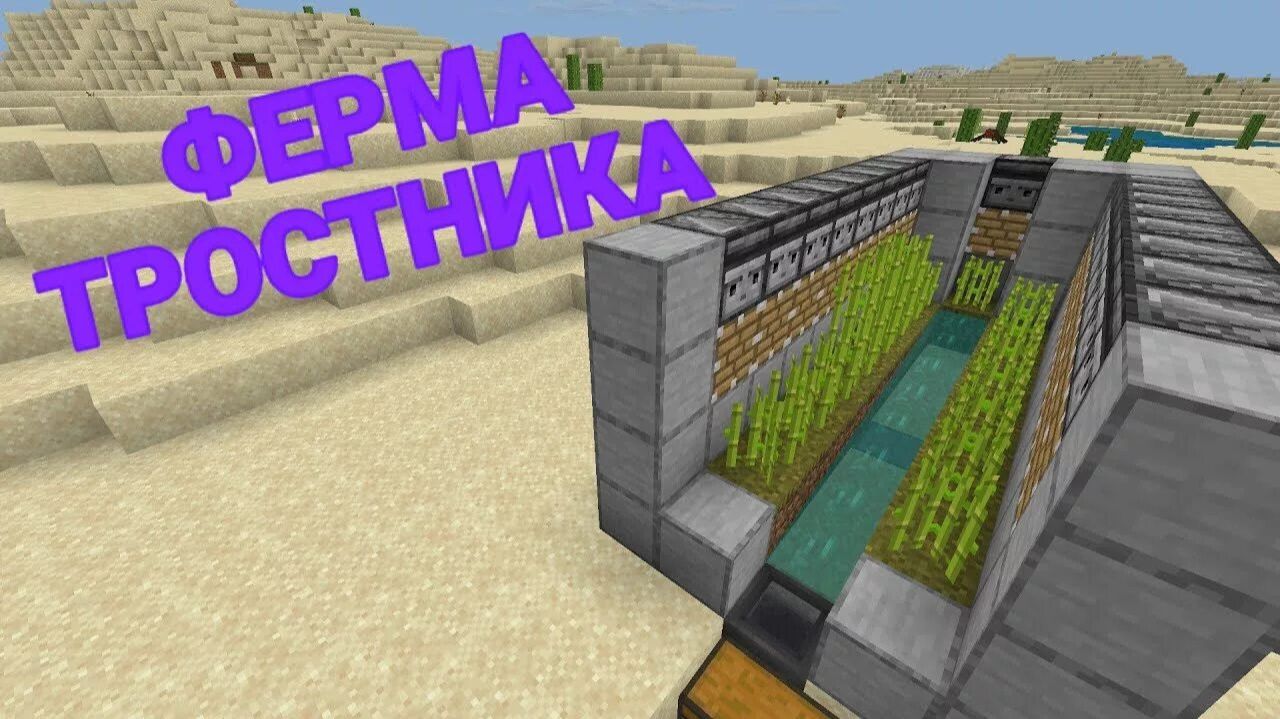 Как построить очень простую и эффективную ферму тростника в майнкрафт