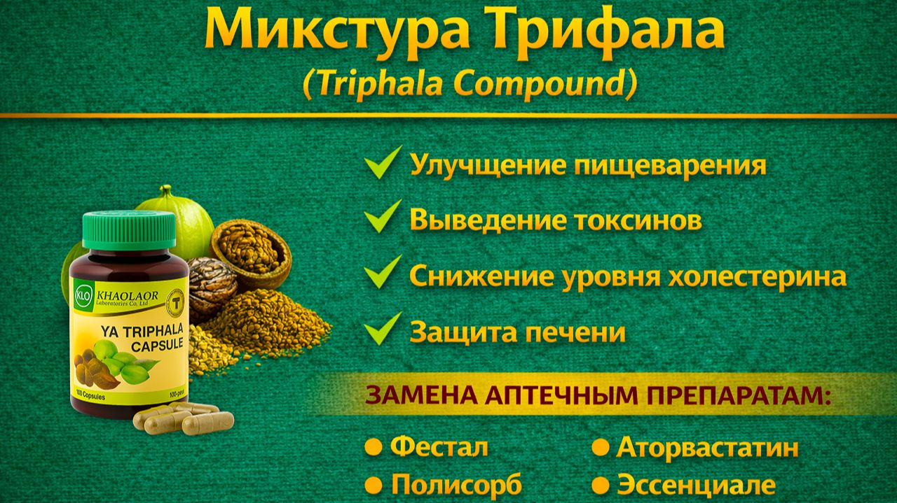 Микстура Трипхала (Ya Triphala) капсулы