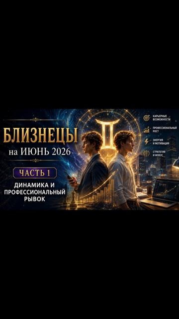 БЛИЗНЕЦЫ на ИЮНЬ 2026. Часть 1 — Динамика и профессиональный рывок