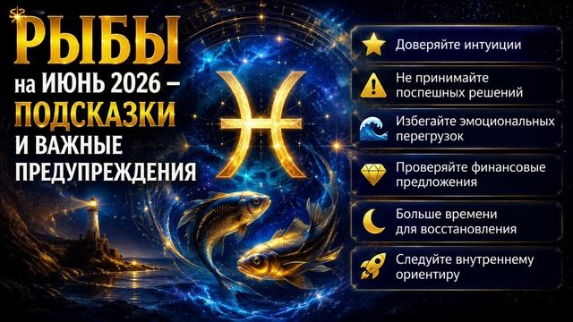 РЫБЫ на ИЮНЬ 2026 — Подсказки и важные предупреждения