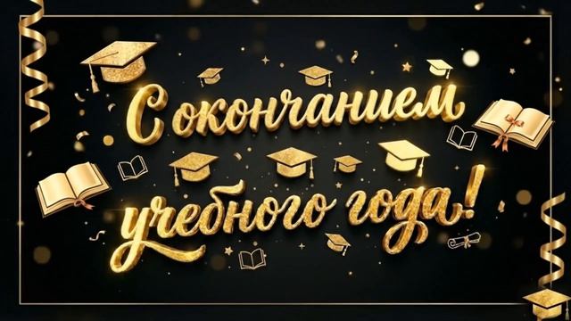 С окончанием учебного года! - Футаж на чёрном фоне