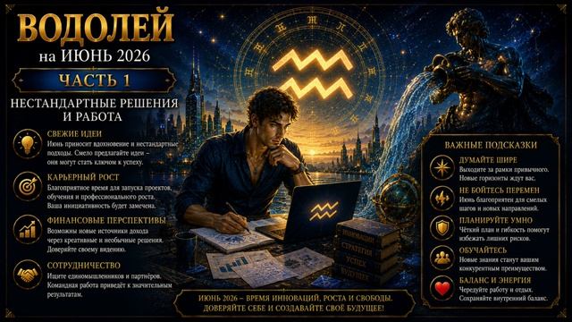 ВОДОЛЕЙ на ИЮНЬ 2026. Часть 1 — Нестандартные решения и работа
