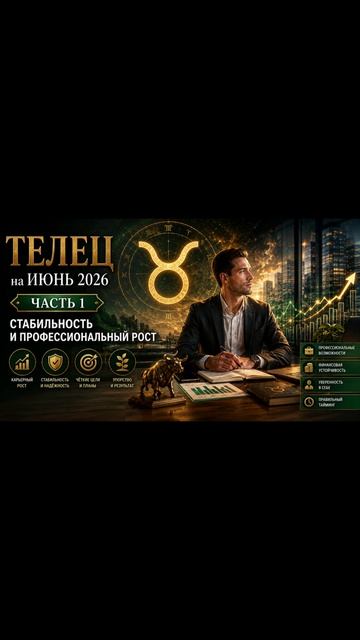 ✅ ТЕЛЕЦ на ИЮНЬ 2026. Часть 1 — Стабильность и профессиональный рост