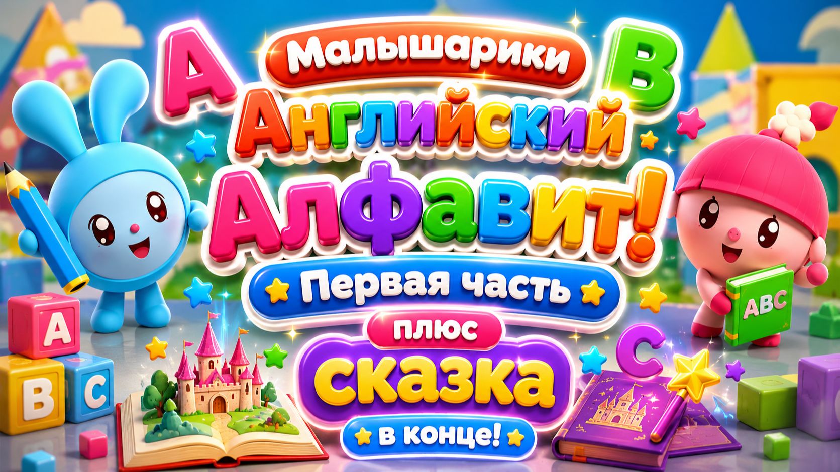 Малышарики — Английский алфавит! 🔤✨ Первая часть 🌈 Развивающий мультфильм для малышей