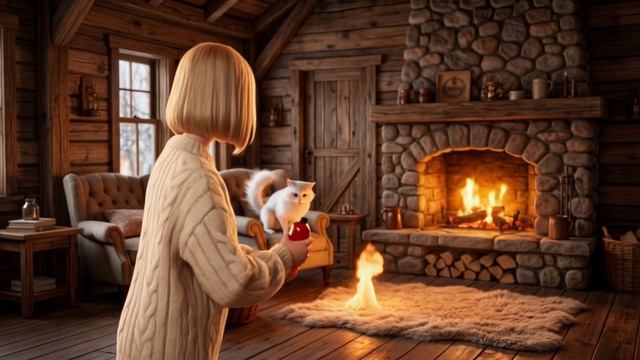 ✔️ Мультяша Мария тушит огонь у камина