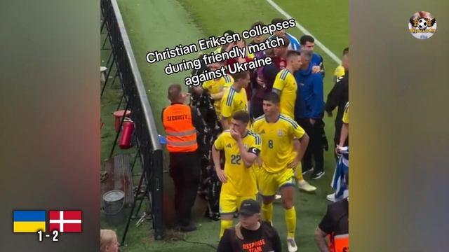Кристиан Эриксен потерял сознание Дания — Украина 💔   Эмоциональные реакции игроков и болельщиков