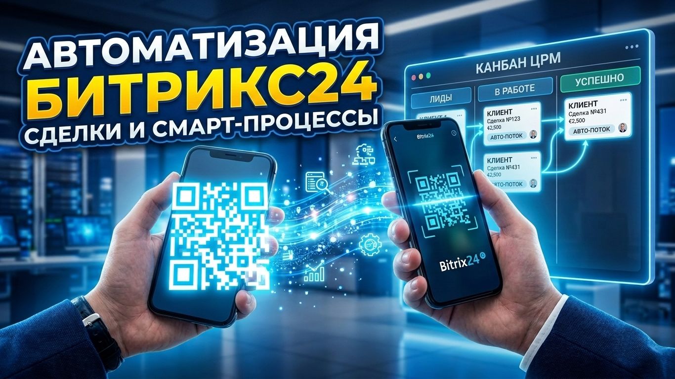 Автоматическое движение сделок и смарт-процессов при сканировании QR-кода (штрих-кода) в Битрикс24