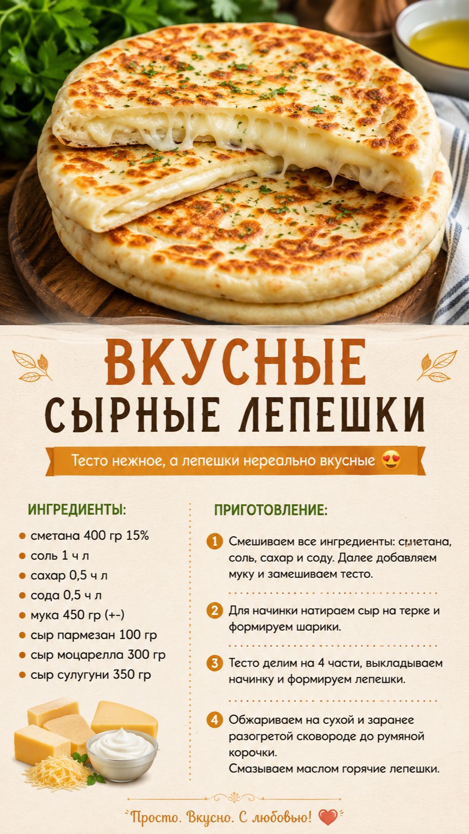 Идеальные сырные лепёшки
