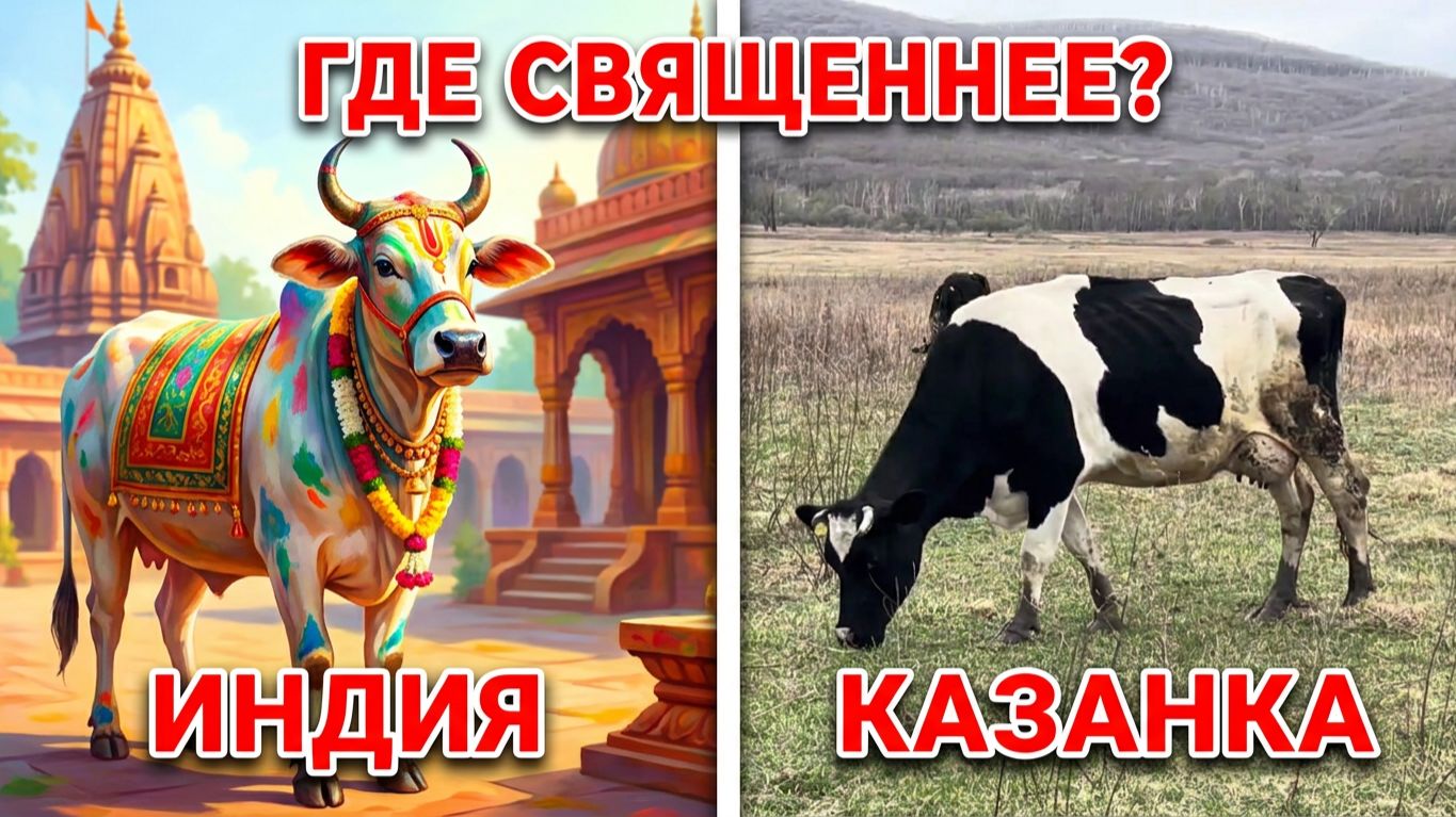Буренки из Казанки/Мы обе фотогеничны/Священное животное, правда только в Индии/хозяйка полей/