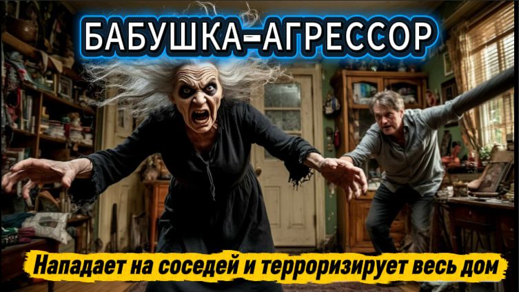 Сумасшедшая бабушка-агрессор нападает на соседей и отравляет им жизнь.