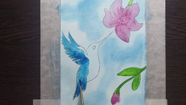 Рисунок акварелью / Колибри