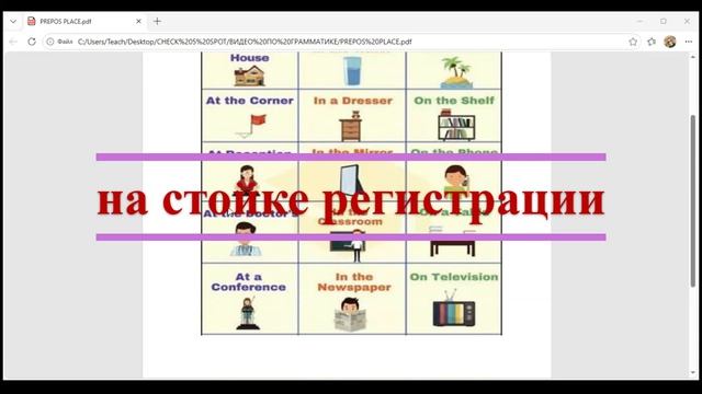 Prepositions of place