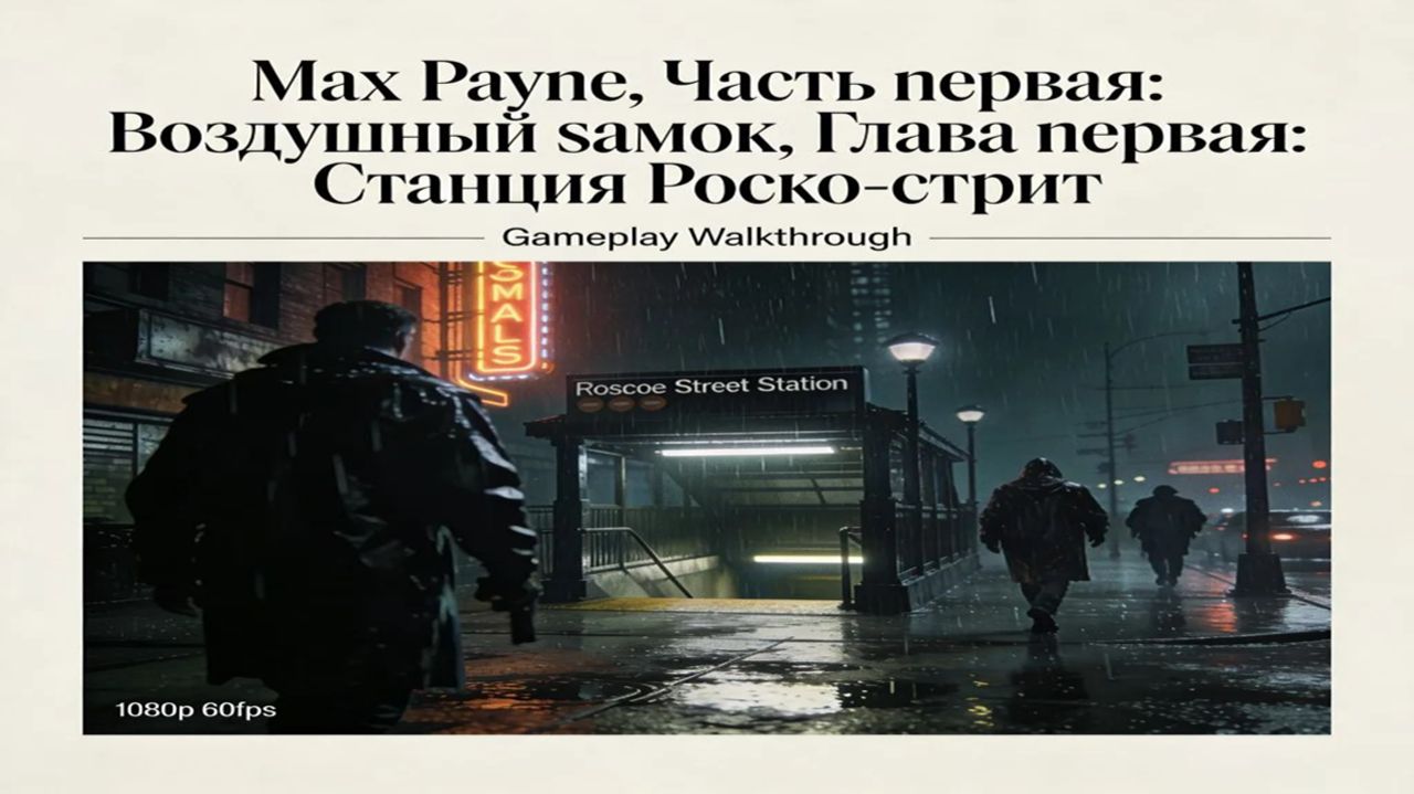Max Payne — Часть 1: Воздушный замок | Глава 1: Станция Роско-стрит (Прохождение)